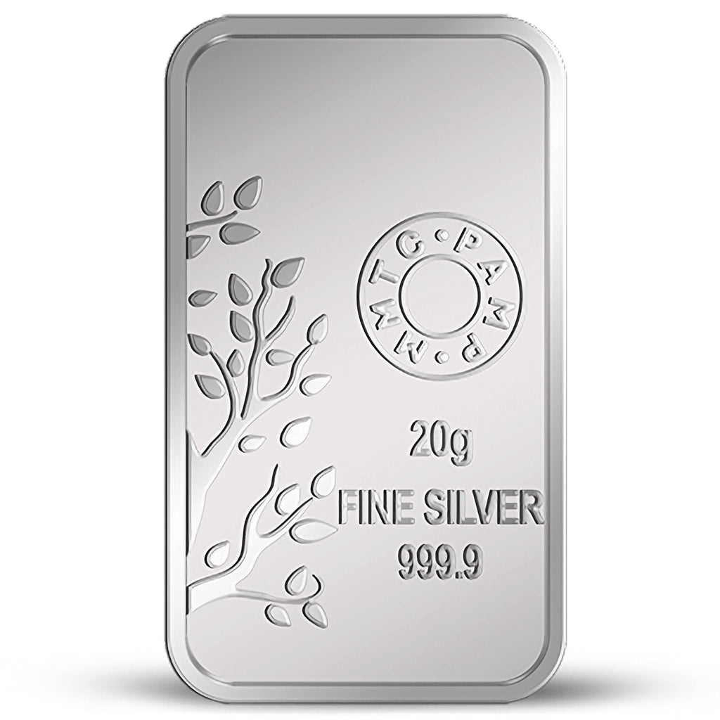 Buy MMTC Pamp Bamboo Tree 20 Grams Silver Bar in 999.9 Silver ...