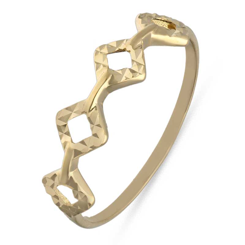 Buy Gold Rhombus Shaped Ring 18KT from FKJewellers | FKJRN18KU2021 | FK ...